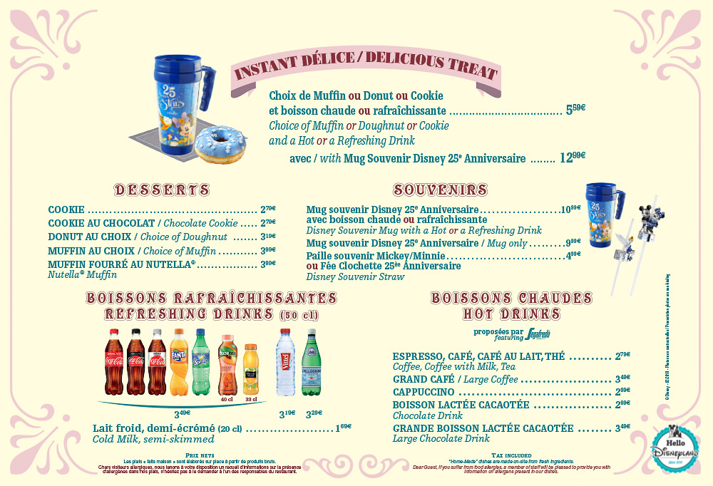 Parcs Disney et Disney Village : Menus & Cartes des restaurants de ...