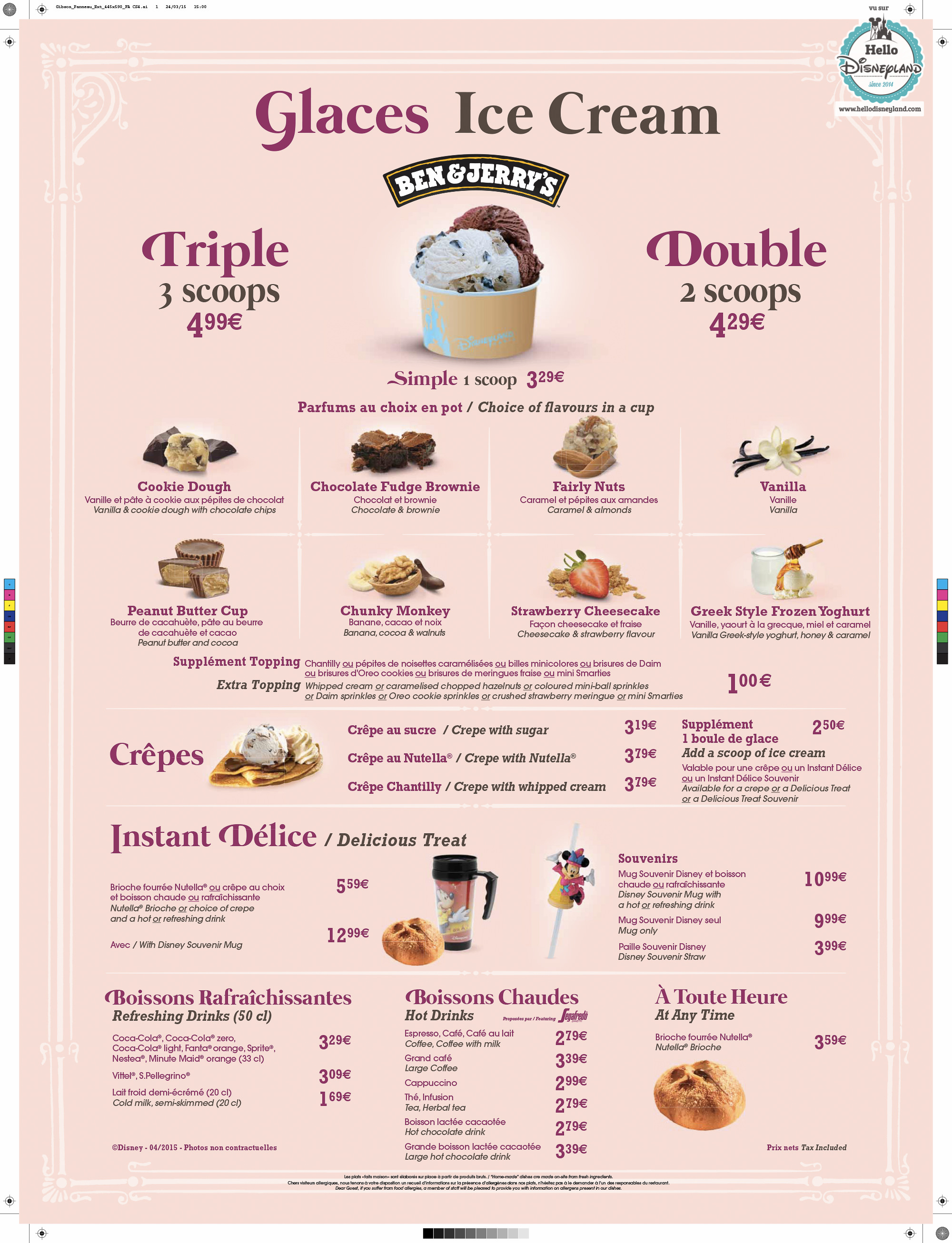 Parcs Disney et Disney Village : Menus & Cartes des restaurants de ...