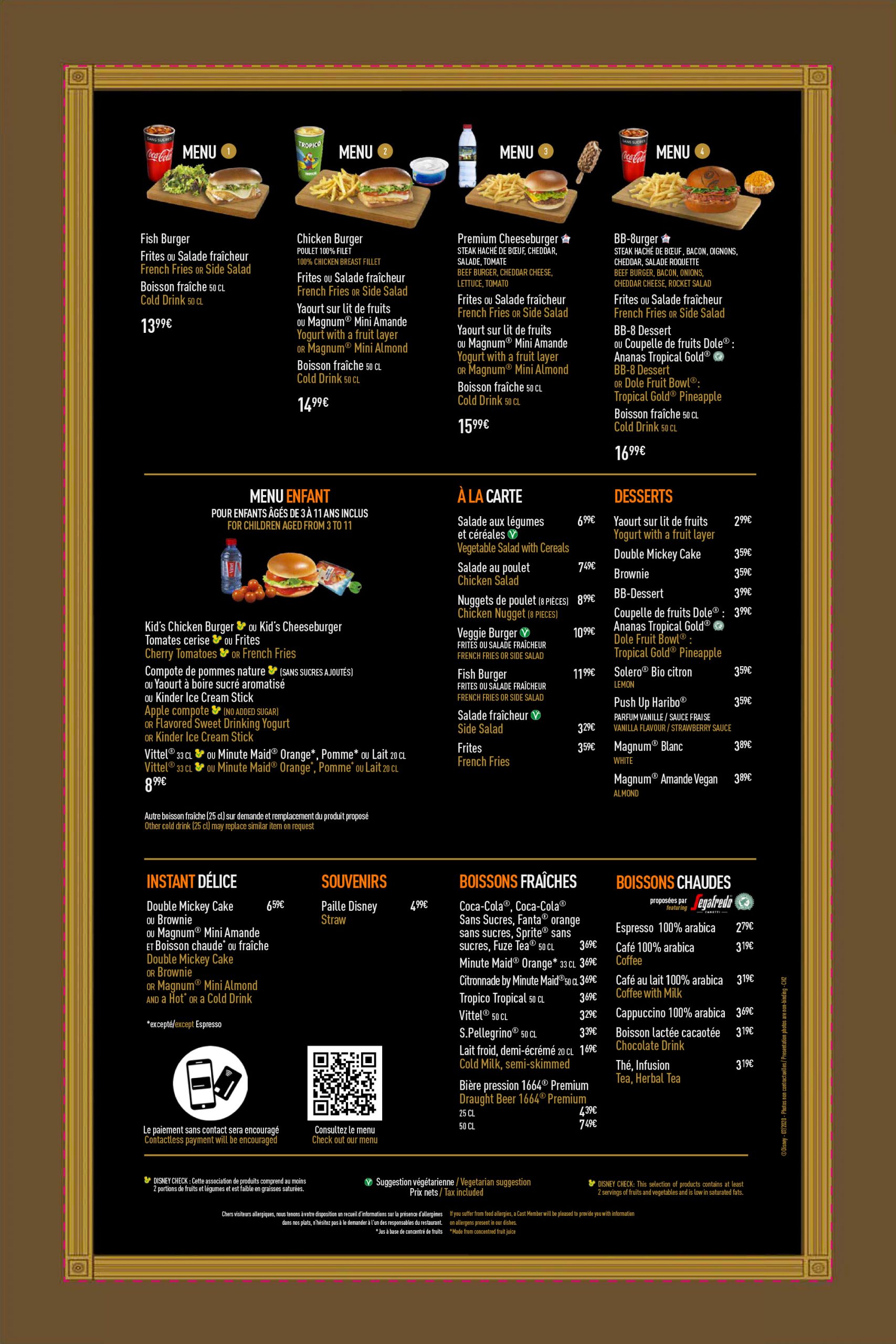 Parcs Disney et Disney Village : Menus & Cartes des restaurants de ...